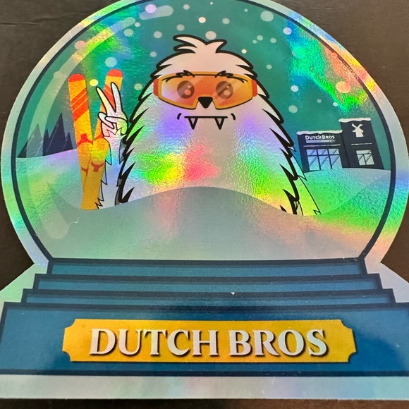 Dutch Bros | Other | Dutch Bros Holographic Snow Globe Sticker | Poshmark